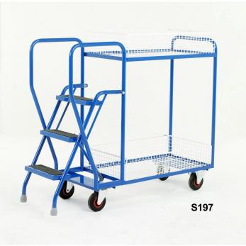 Heavy Duty Step Tray Trolley - 3 Step - Removable Baskets - Ladder ...